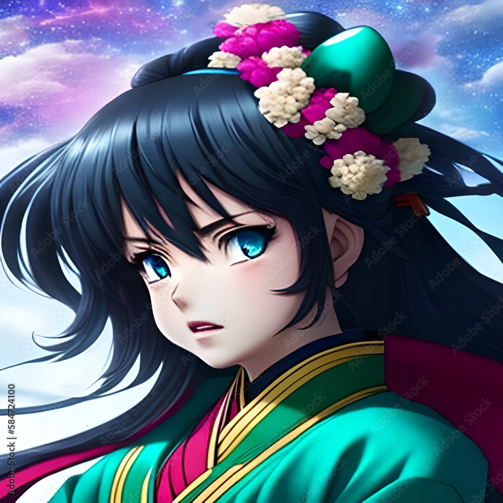 Japanese Manga Style Girl Linabell Art, Generative AI Stock ...