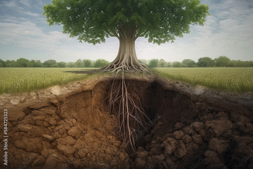 Tree of Life: Cross-Sectional View of Roots Growing Through the Field ...
