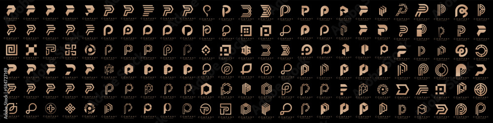 mega collection letters P logo design. modern creative monogram icon ...