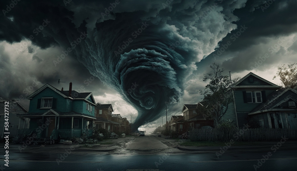 Clouds and a hurricane made it into a terrifying scene, AI Stock ...