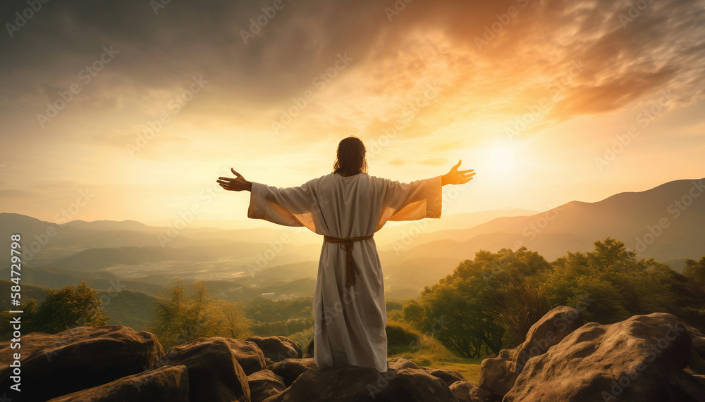 Jesus christ risen. Holy week. Faith Growth Stock Illustration | Adobe ...