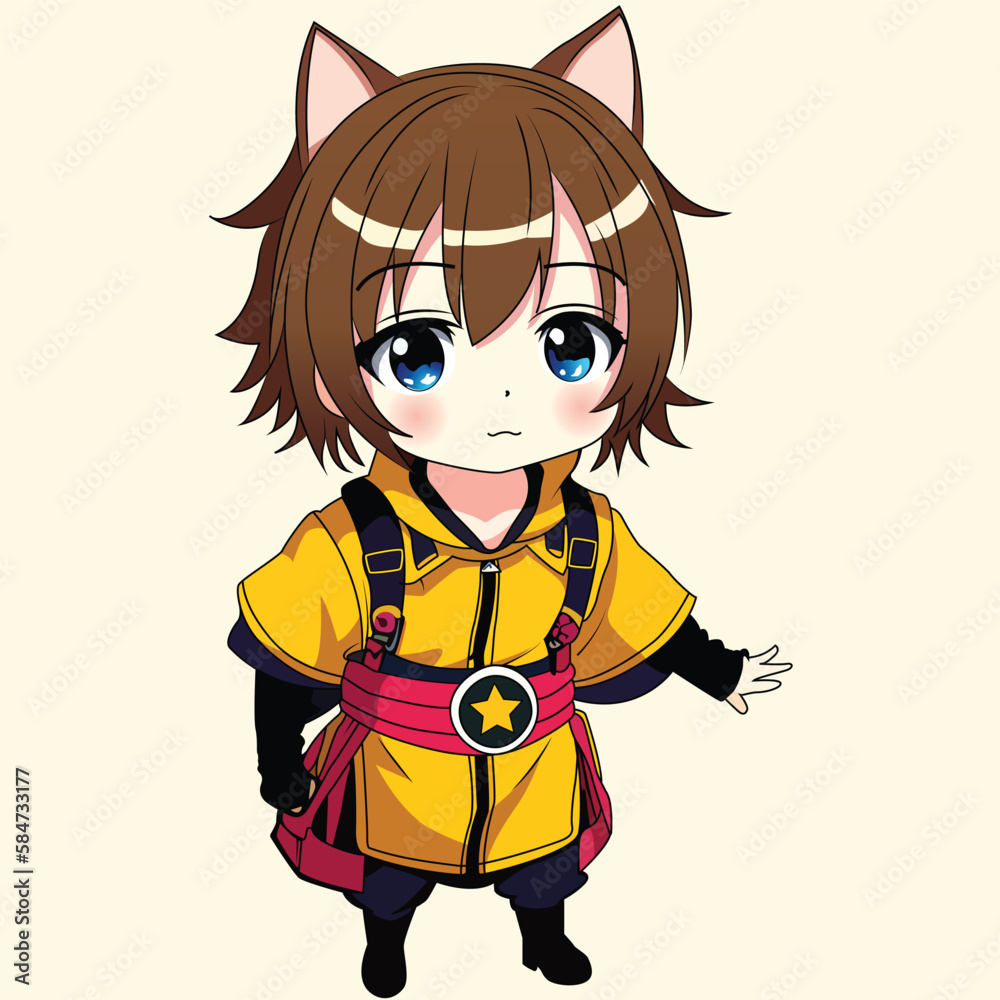 Cute chibi student boy cartoon character Stock Vector | Adobe Stock