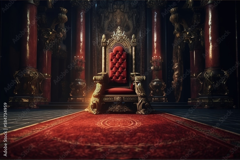 King Throne illustration image, generative ai Stock Illustration ...