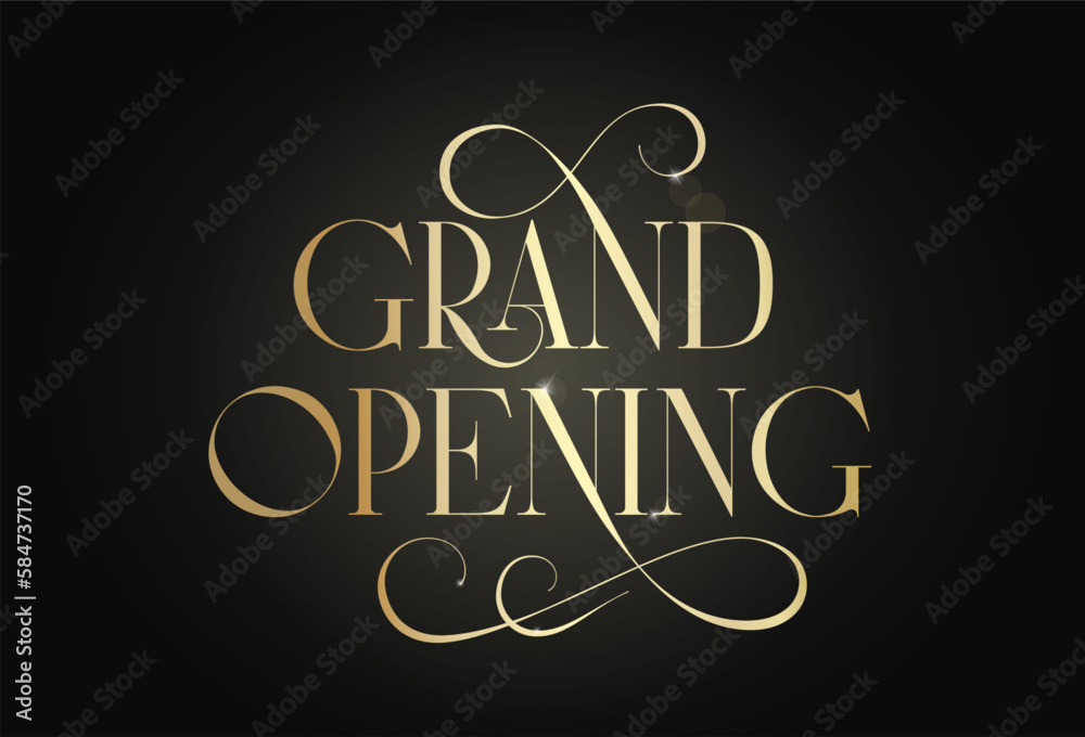 Grand opening Vector Advertising Template. Promo Lettering Background ...