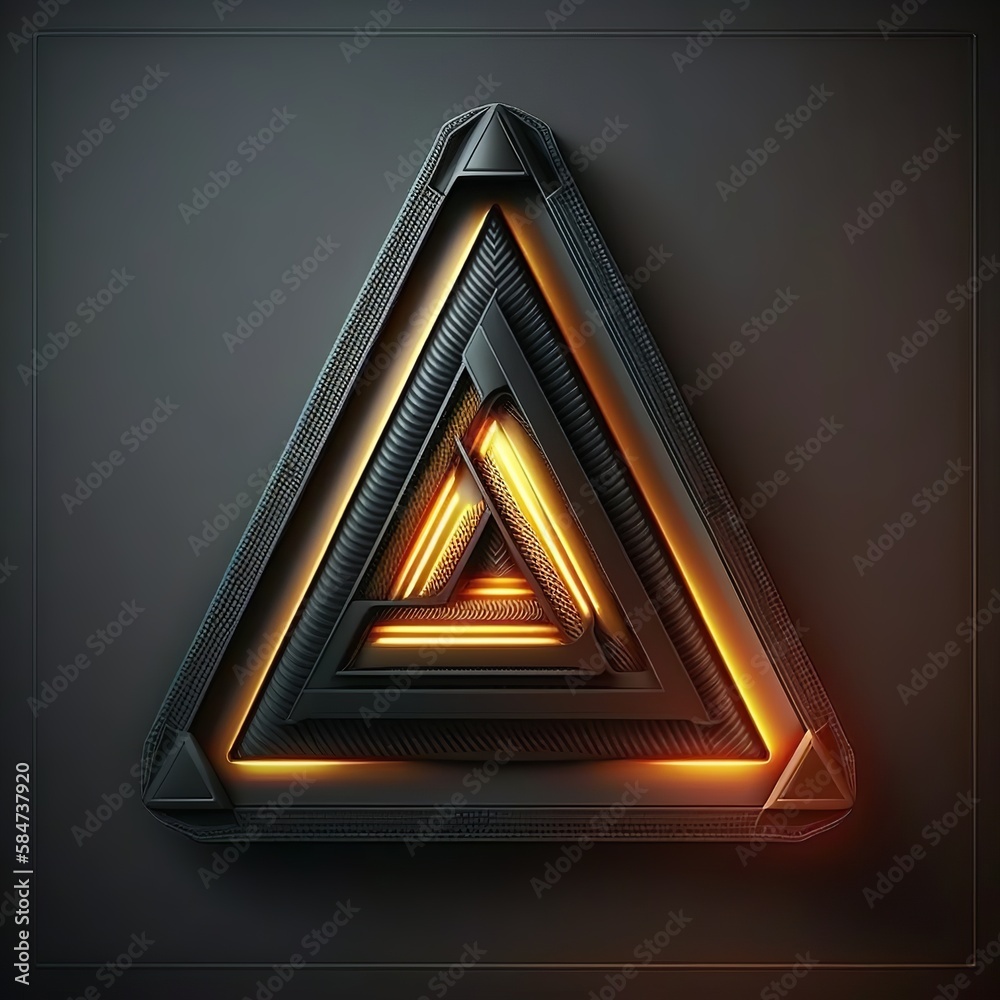 Minimalist Tech Background with Extruded Triangle and Orange ...