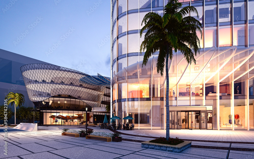 3d render shopping mall Stock Illustration | Adobe Stock