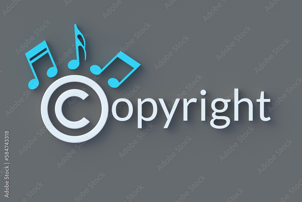 Copyright symbol near notes. Intellectual property concept. Copyright ...