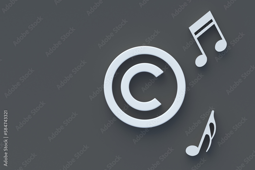 Copyright symbol near notes. Intellectual property concept. Copyright ...