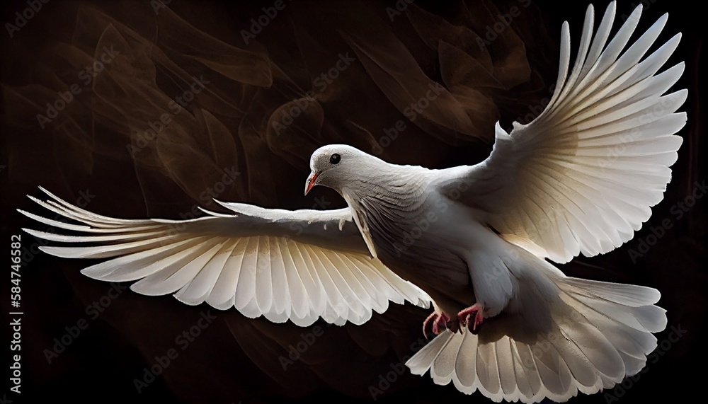White dove, symbolizing peace and purity, with the text "No war ...