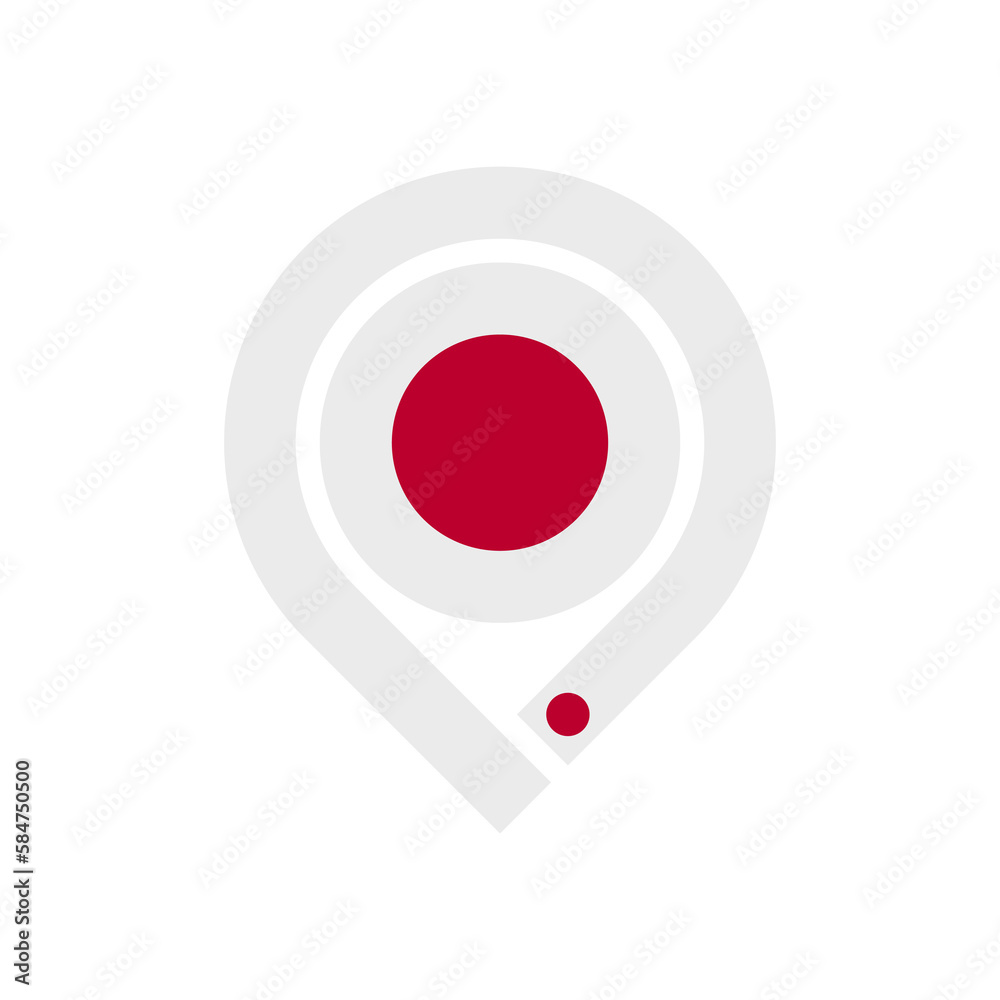 map pin icon of japan flag. vector illustration isolated on white ...