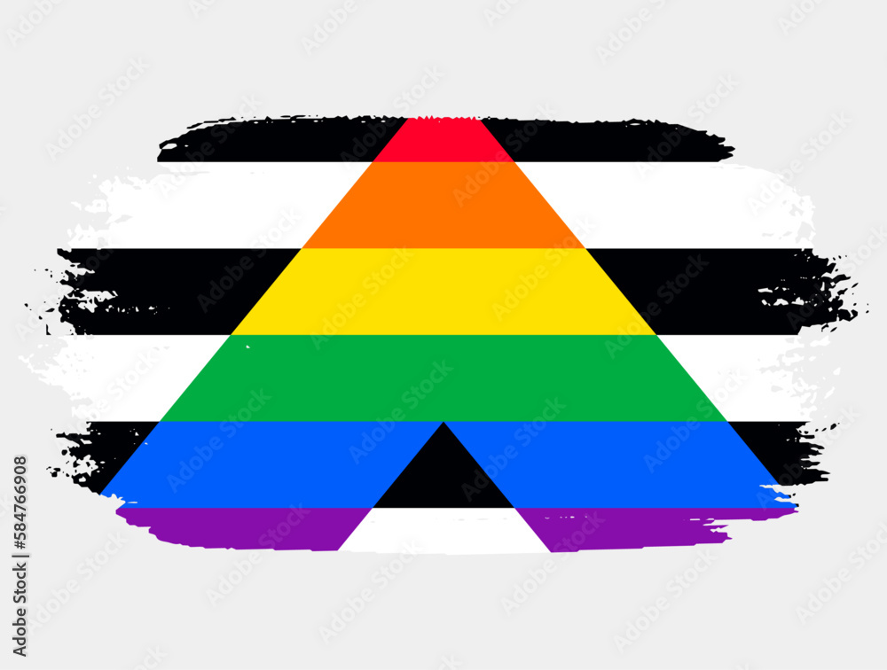 Straight Ally Flag painted with brush on white background. LGBT rights ...
