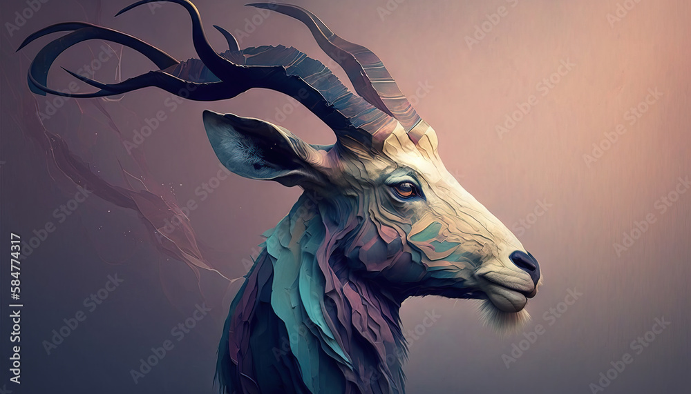 Goat abstract wallpaper. Contrast background in vivid colors generative ...