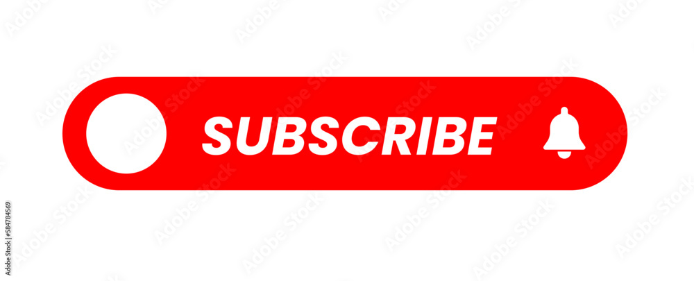 Youtube Subscribe button red color. vector illustration Stock Vector ...