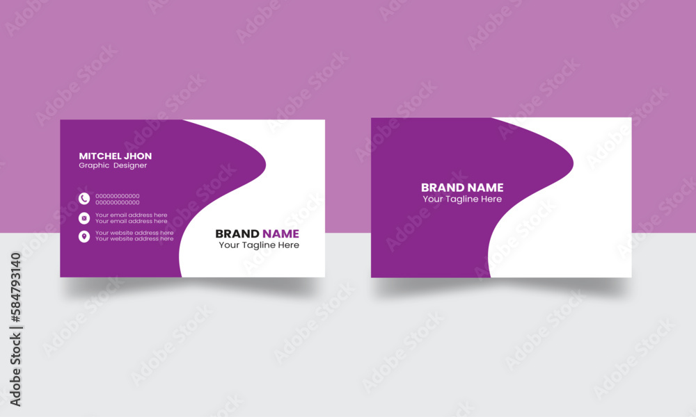 marketing minimal print print-ready professional simple standard template trendy yellow card ...