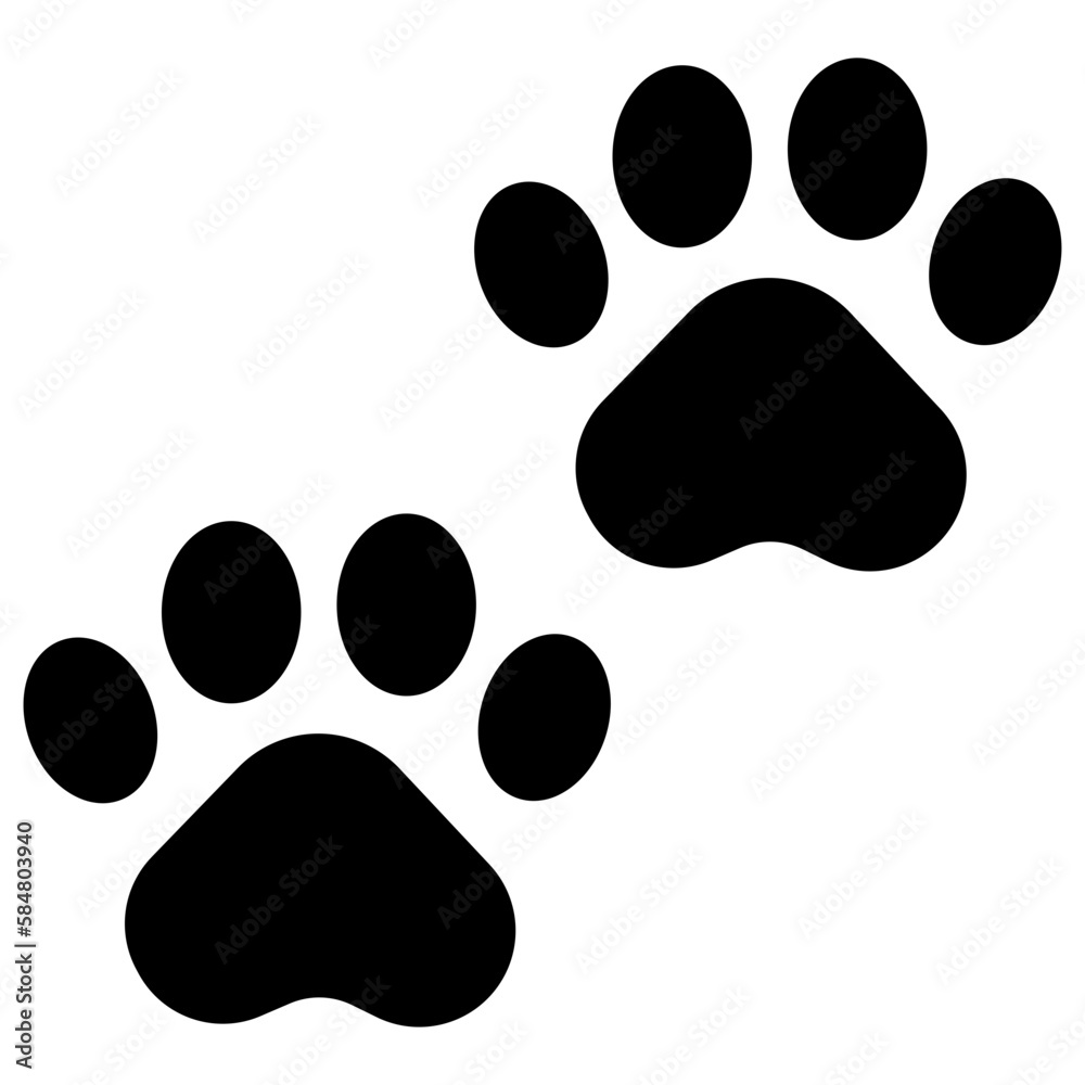 Solid Paws icon เวกเตอร์สต็อก | Adobe Stock