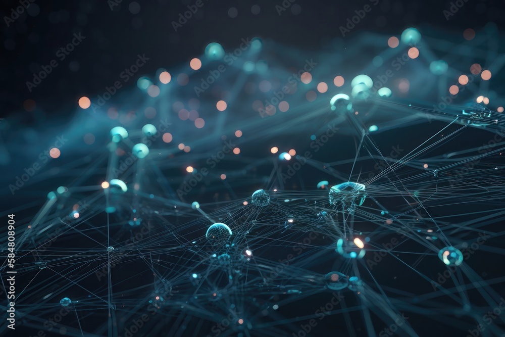 Abstract Connected Dots And Lines Concept Of Ai Technology Motion Of Digital Data Flow Ai