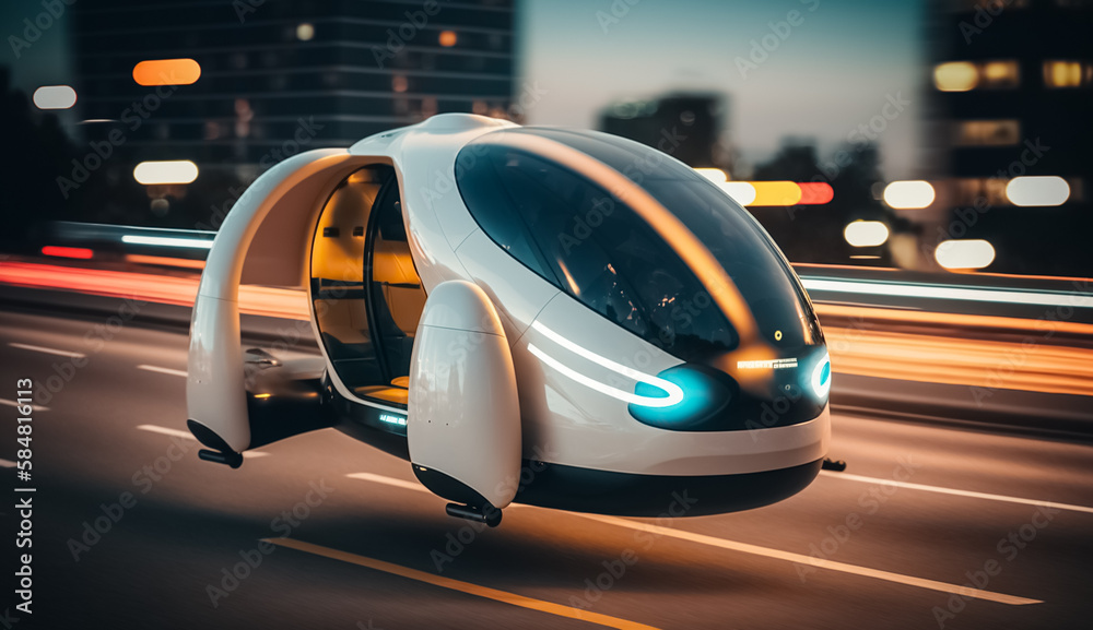 Passenger Autonomous Aerial Vehicle AAV. Future of urban air mobility ...