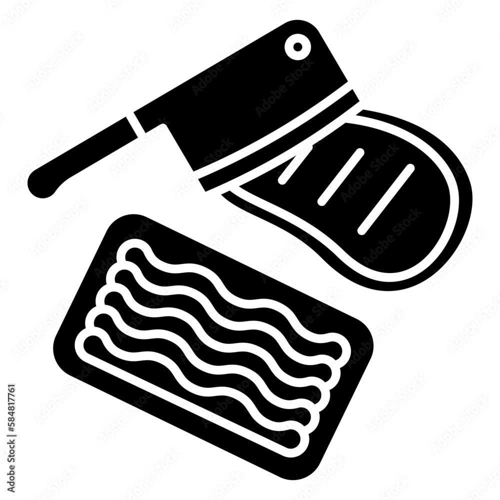 Solid Ground beef cut icon Stock Vector | Adobe Stock