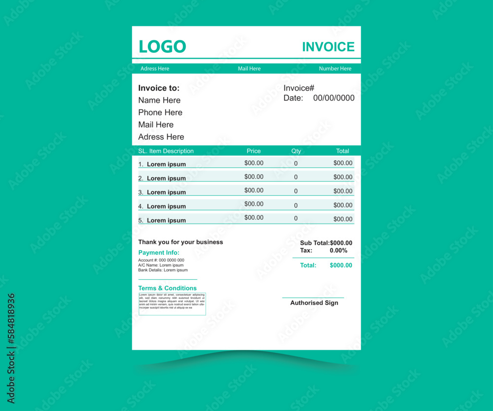 Professional and modern invoice template, Invoice bill design template ...