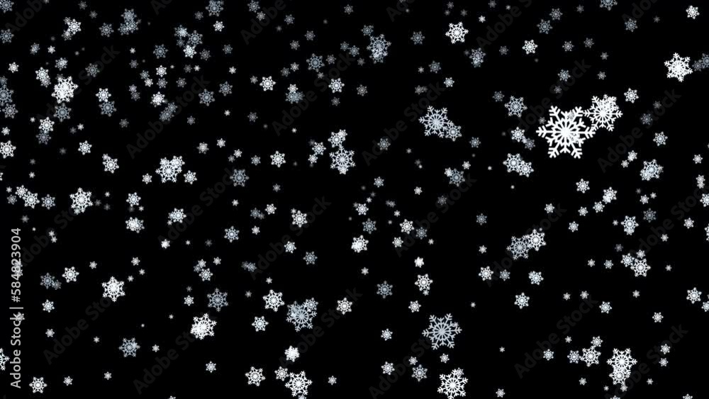 snowfall overlay, black background - winter, slowly falling snow effect ...