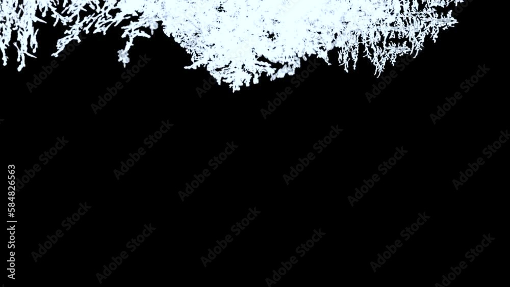 Snow melting time lapse texture, fast snow melts top view isolated on ...
