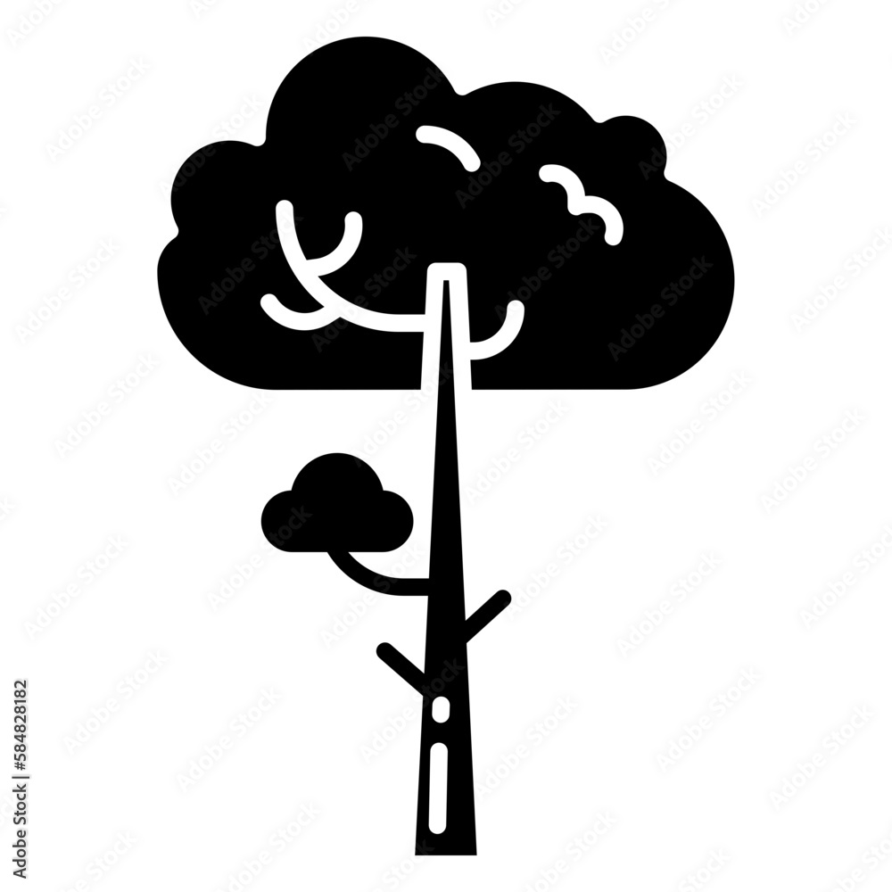 Solid Teak Tree Icon Stock Vector Adobe Stock