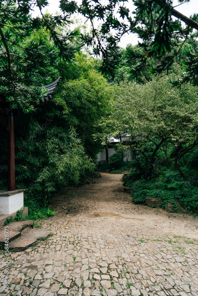 Paved path in Chinese garden Stock Photo | Adobe Stock