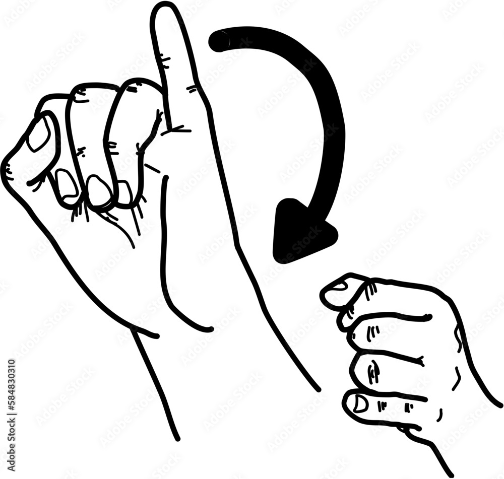 lingua italiana segni Italy sign language alphabet in vector LIS ...