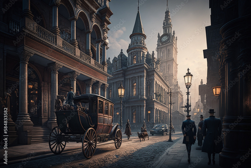 the city of the Victorian era, created by a neural network, Generative ...