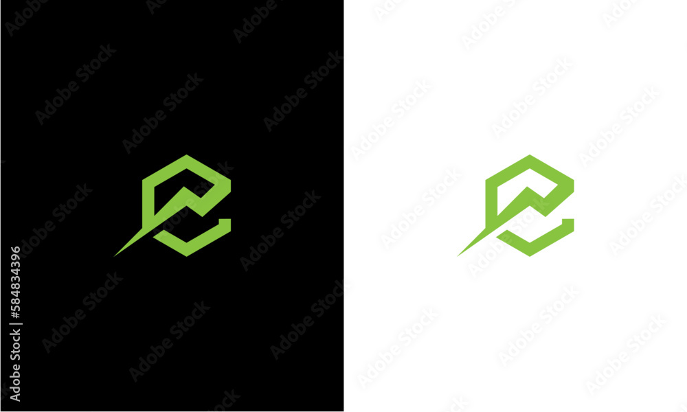 logo e lightning Stock Vector | Adobe Stock