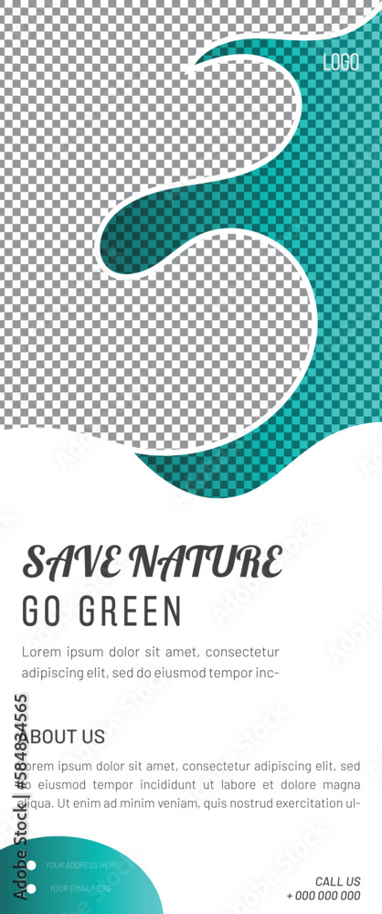 Green Nature Environment Roll Up Banner Business 4 Page Bifold Brochure ...