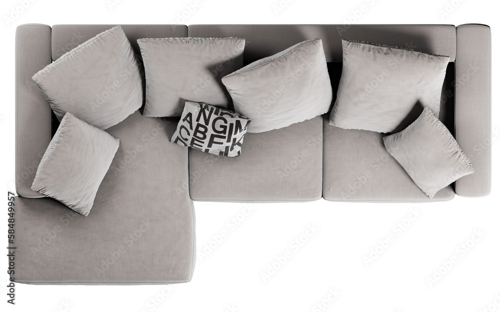 Top view of sofa with cushions Stock Photo | Adobe Stock