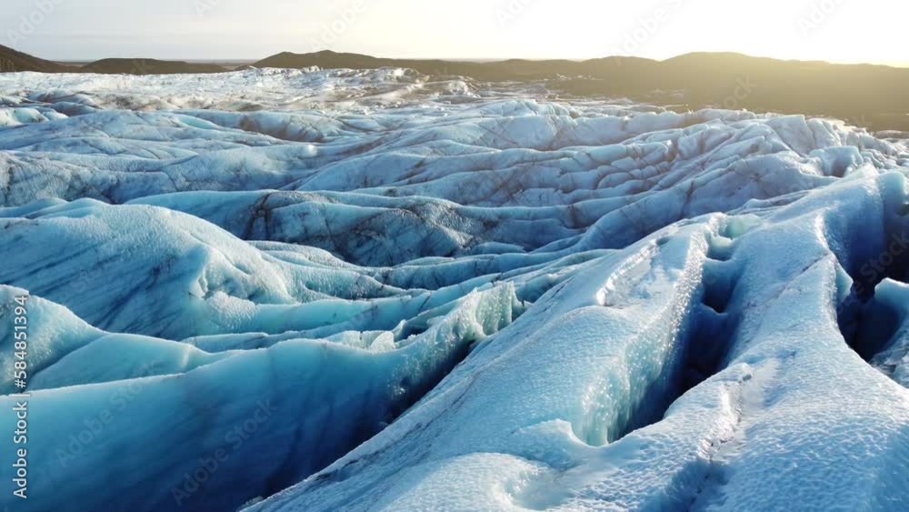 Vatnajokull Glacier in Iceland Pure Blue Ice Winter Landscape Aerial ...