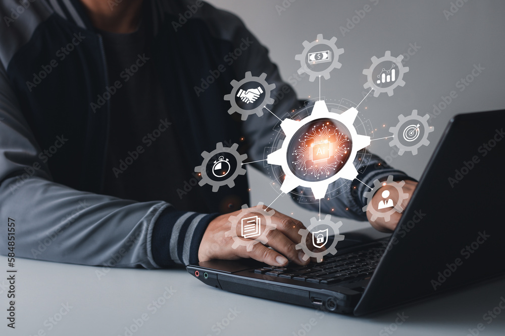 Foto de Business process management and workflow automation diagram ...