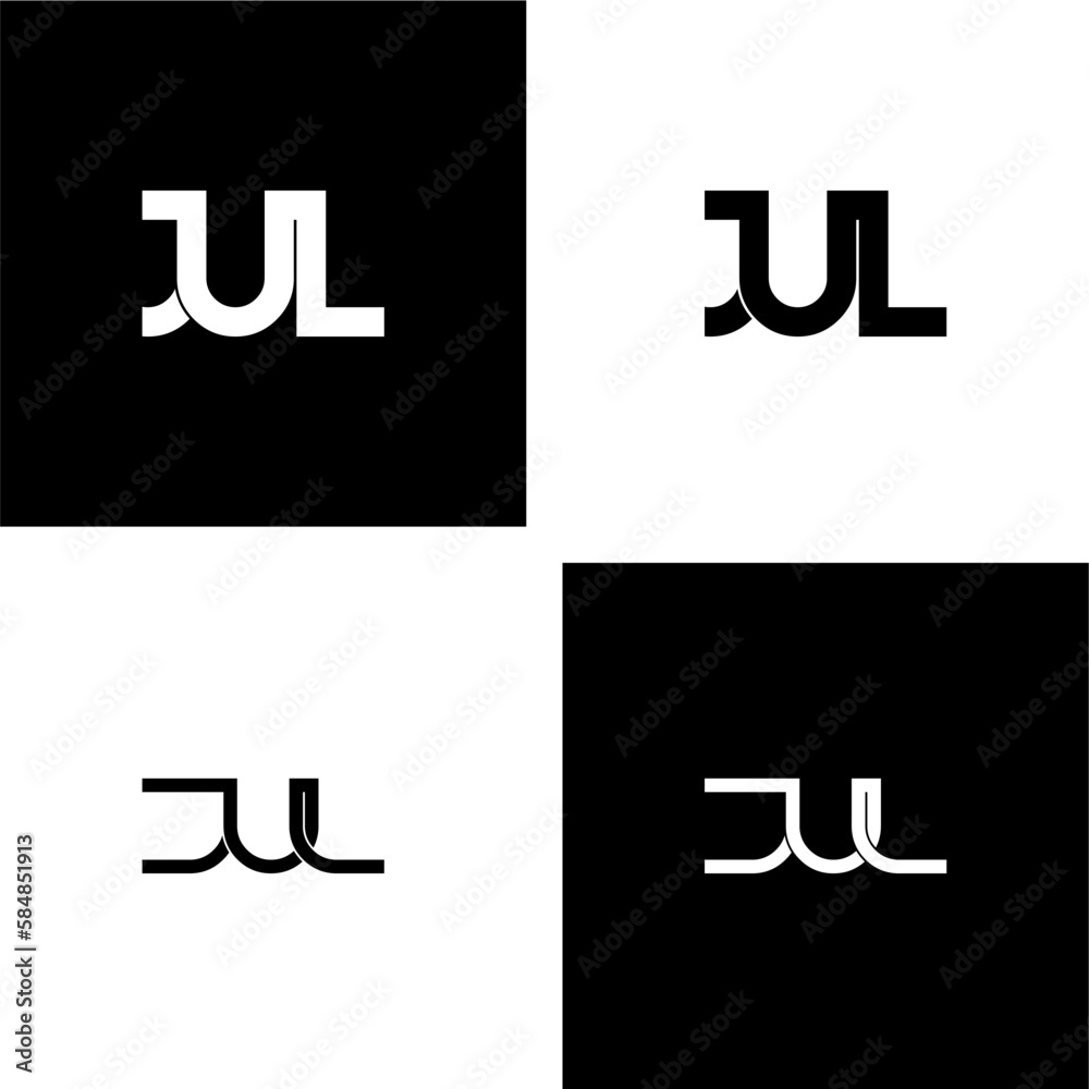 jul typography letter monogram logo design set Stock Vector | Adobe Stock