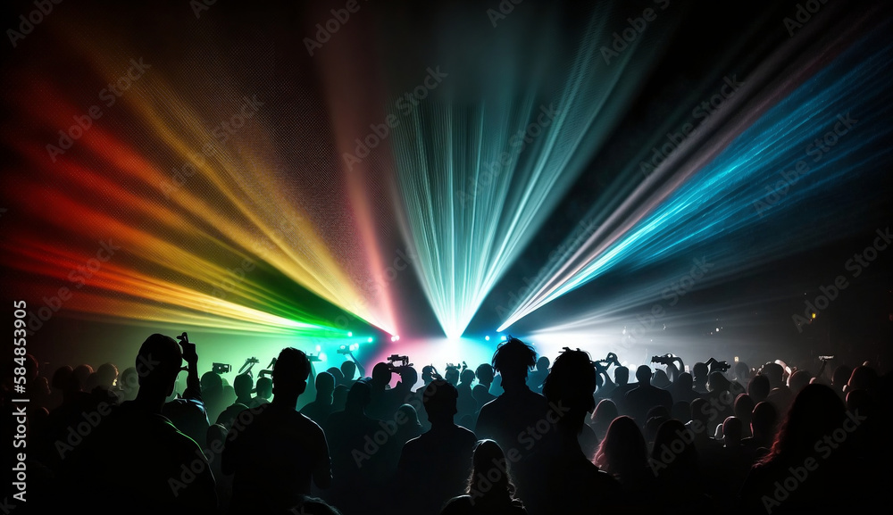 Club Party Crowd with RGB Lights - Wallpaper and Background Design ...
