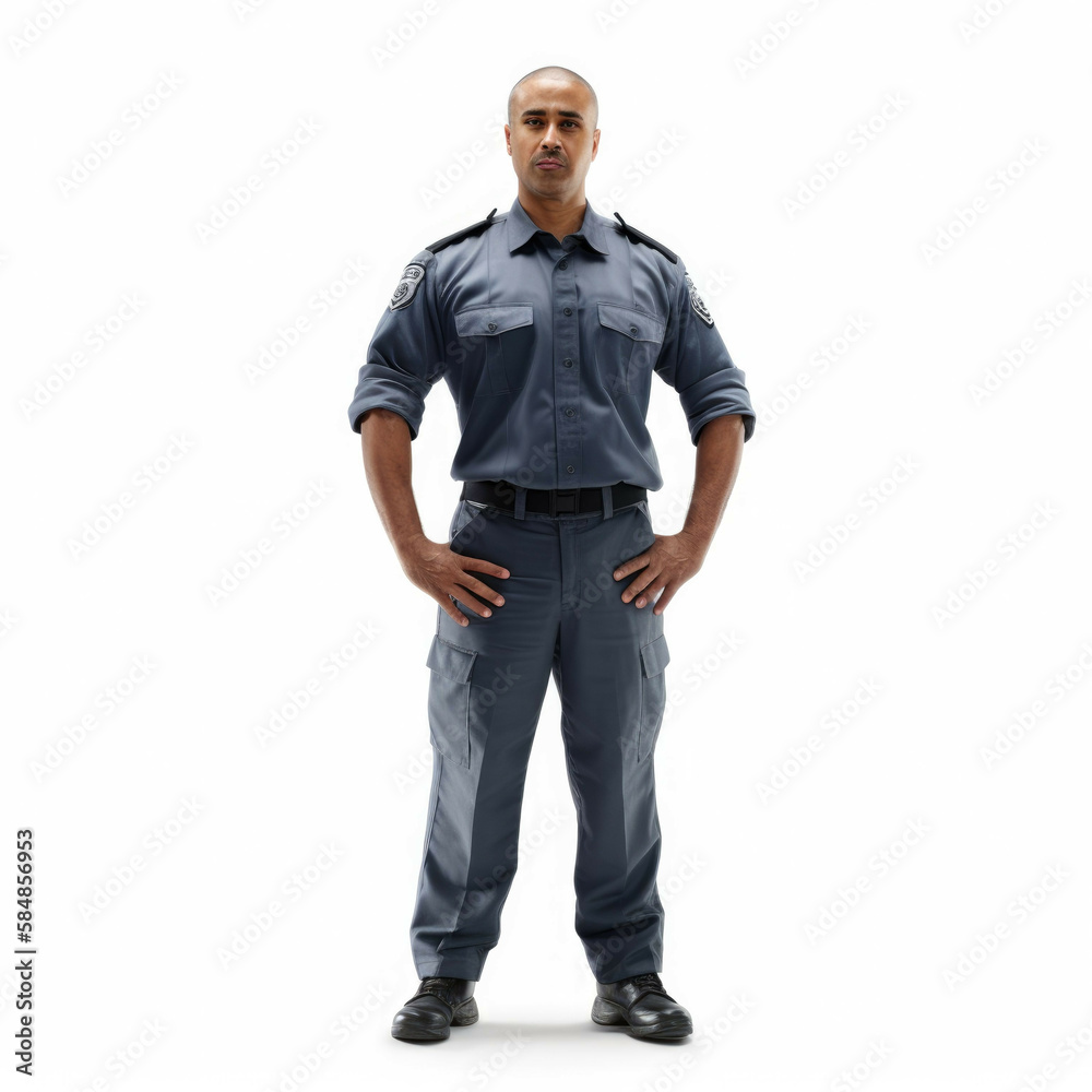 Security guard isolated on white background - Generative AI Stock ...