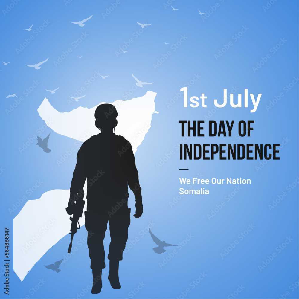 Somalia Independence Day Social Media Post, Greeting Card, Vector ...