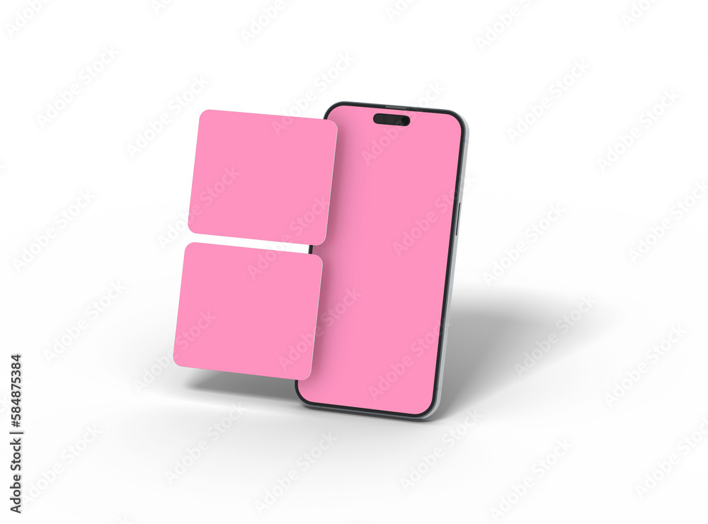 Ilustrace „Phone 14 pro isometric Mockup Design of Mobile App Screens ...