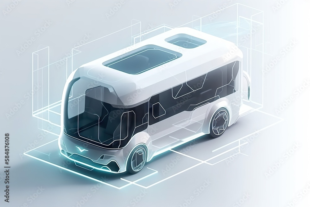 A Futuristic Bus Is Shown In This Image With A Blue Background Bus ...