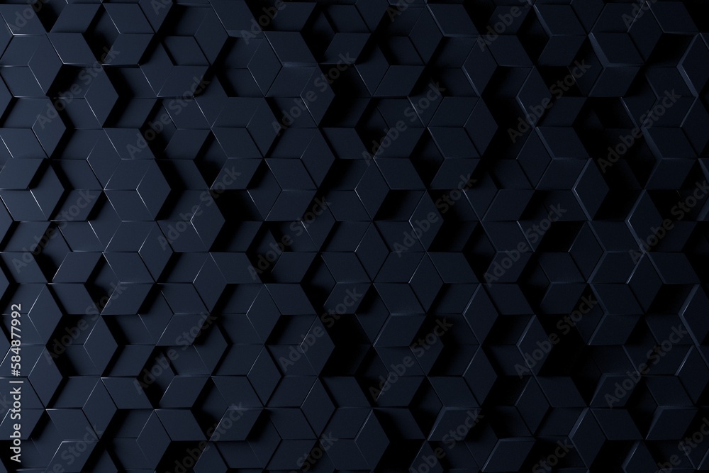 Futuristic Block Wall High Tech 3D Render of Diamond Tile Pattern ...