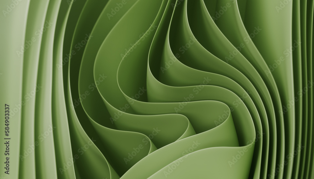 Abstract green background with layers of silk folded drapery Stock ...