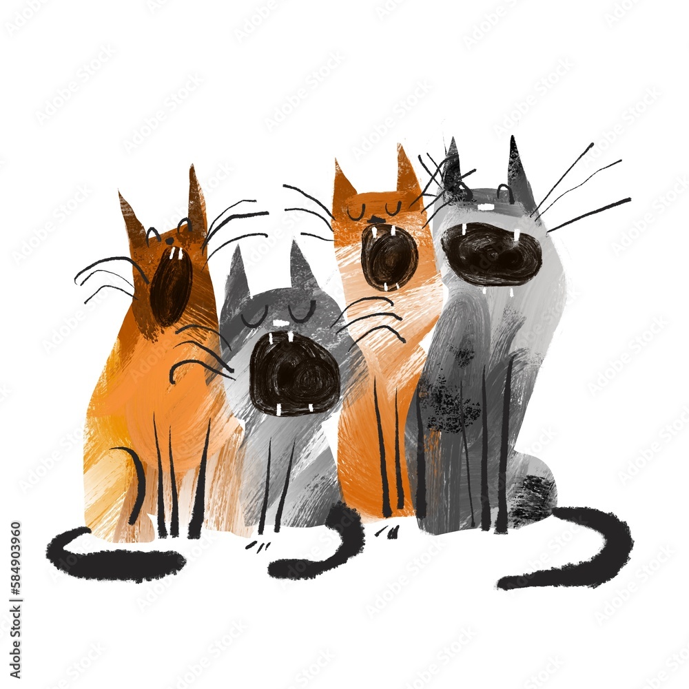 cats screaming meow Stock Photo | Adobe Stock