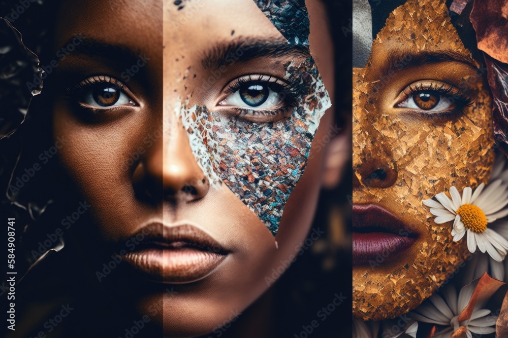 A Collage Of Three Different Images Of Women With Different Skin Types ...