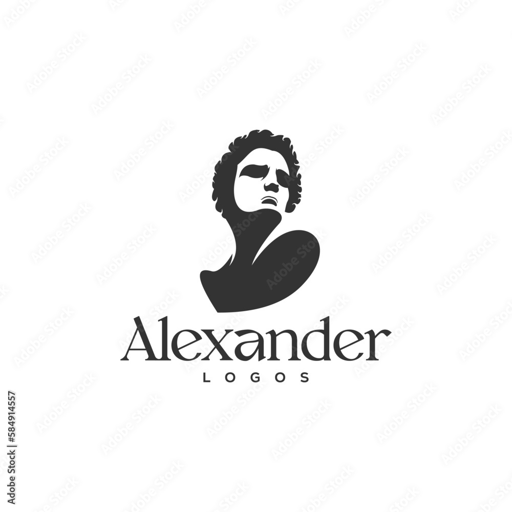 vector Alexander of Macedonia. Greek antique statue. Alexander the ...