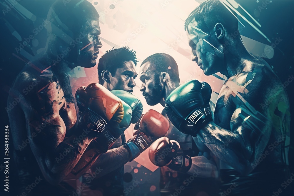 A Group Of Men Standing Next To Each Other In Boxing Gloves Boxing Gym ...