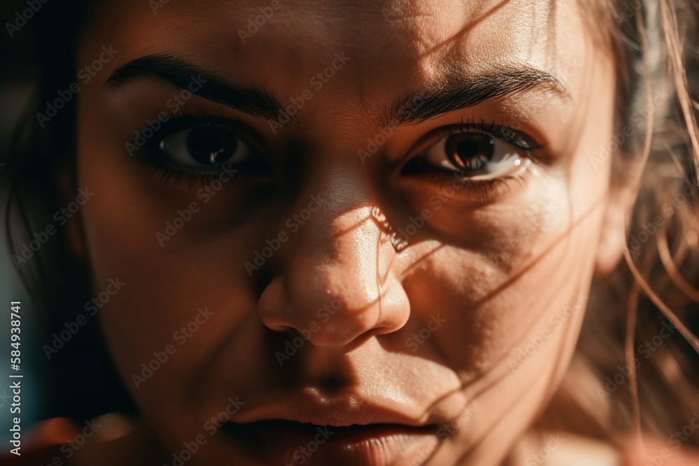 A Woman With A Nose Ring And A Nose Ring On Her Nose Urban Park At ...