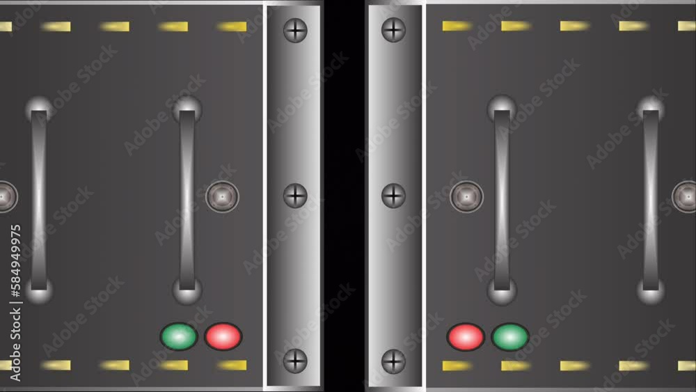 Steel Gate Open and Close. High quality transition video of opening and ...