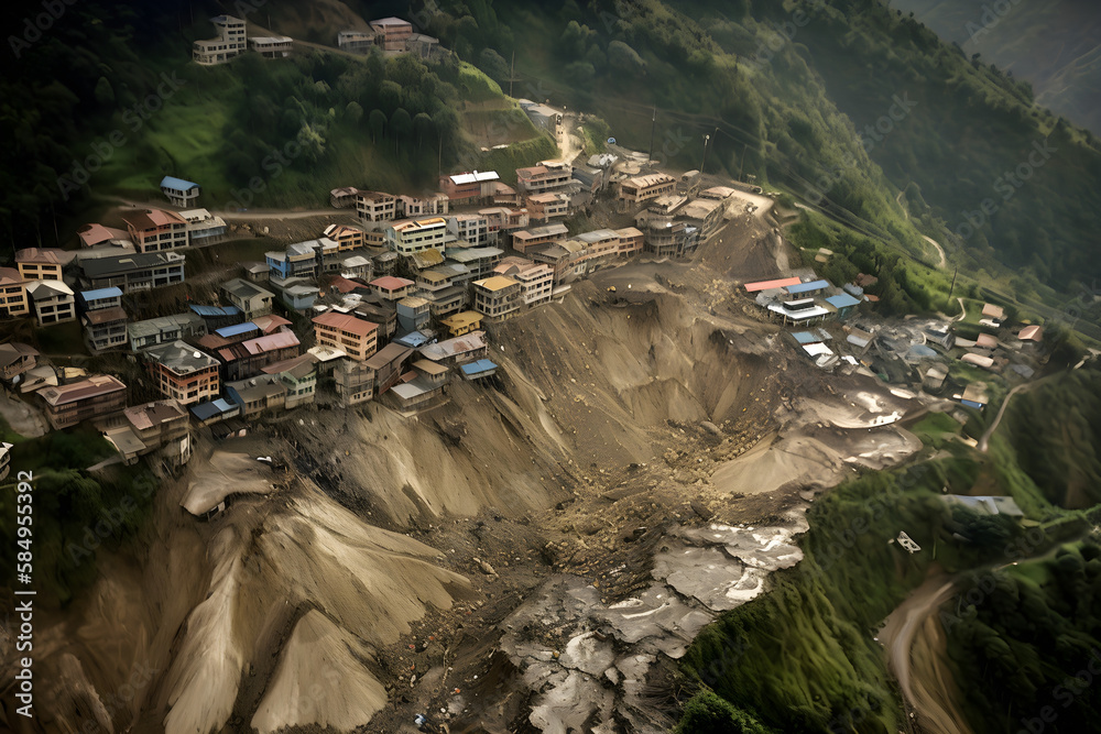 landslides, mudslides, debris, soil, rocks, destruction, infrastructure ...