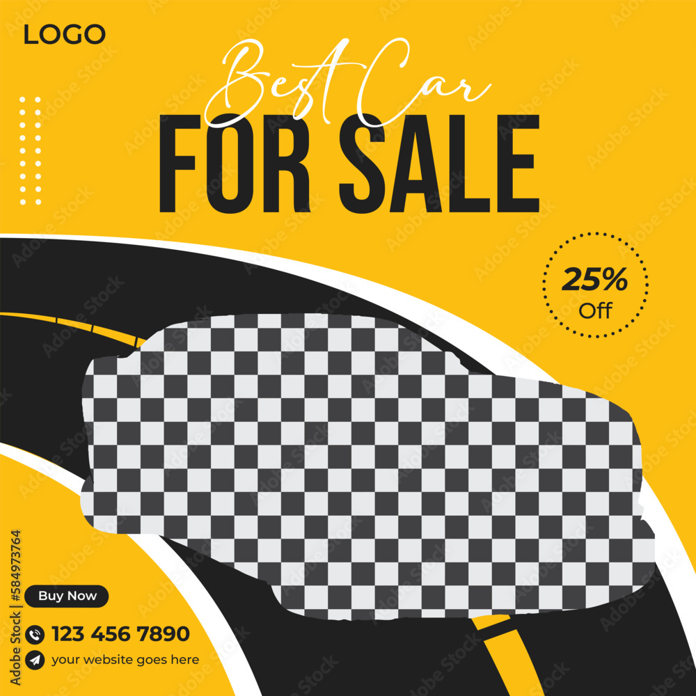 Car Sale Social Media Post Design Template, Vector Design Stock Vector ...